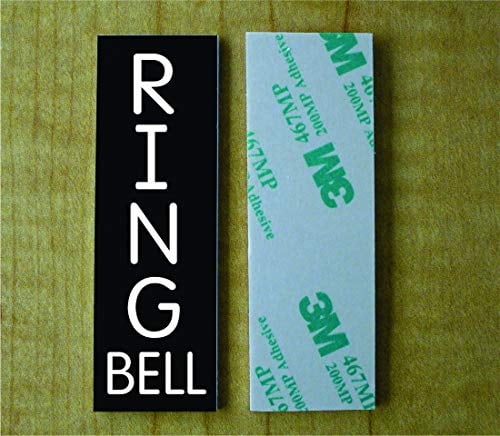 Engraved 3X1 Vertical Black Doorbell Sign | Plate Tag With Adhesive ...