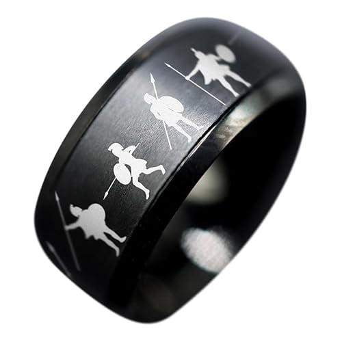 Engraved Ancient Greek Spartan Warrior Wedding Band Spartan Helmet ...