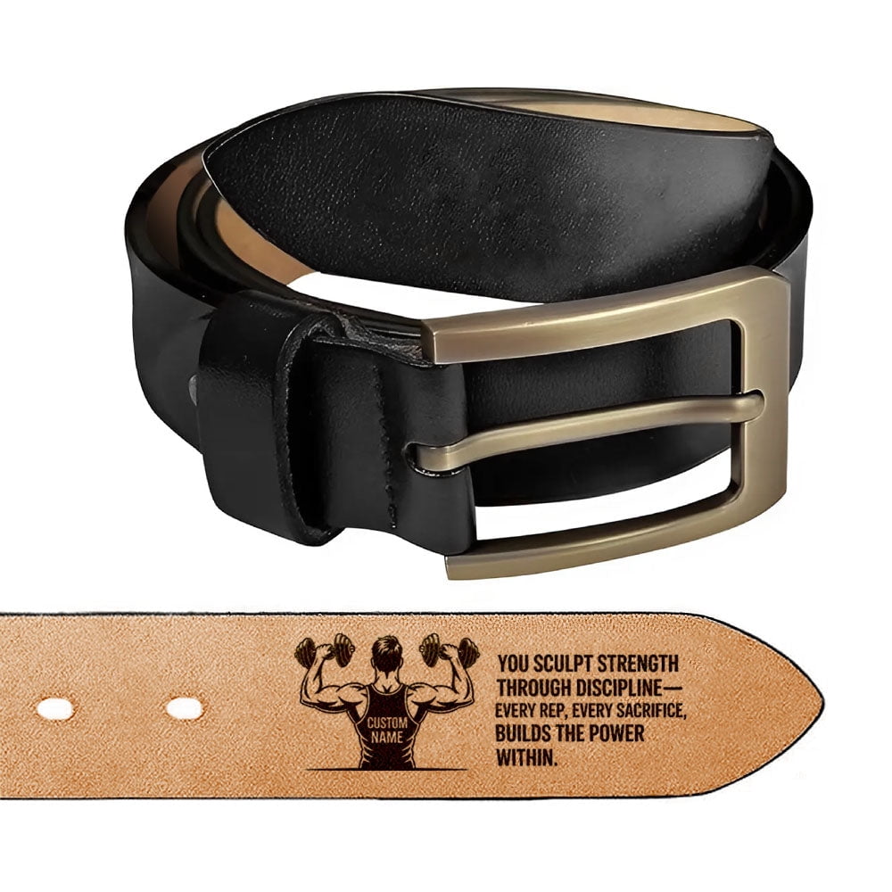 Engraved Belt for Bodybuilder, Personalized Gift for Men Who Lift with ...