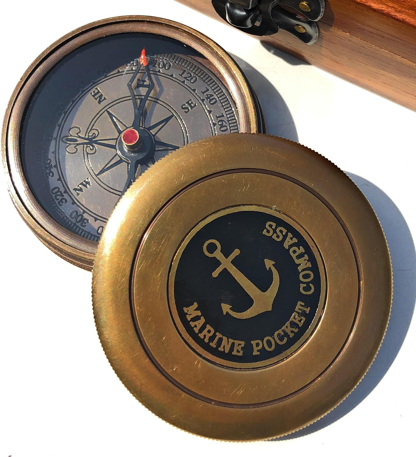 Engraved Brass Compass with Wooden Box Gifts Famous Poet Quotes ...