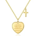 Engraved Coin Pendant Necklace for Women Christian Bible Verse Cross ...