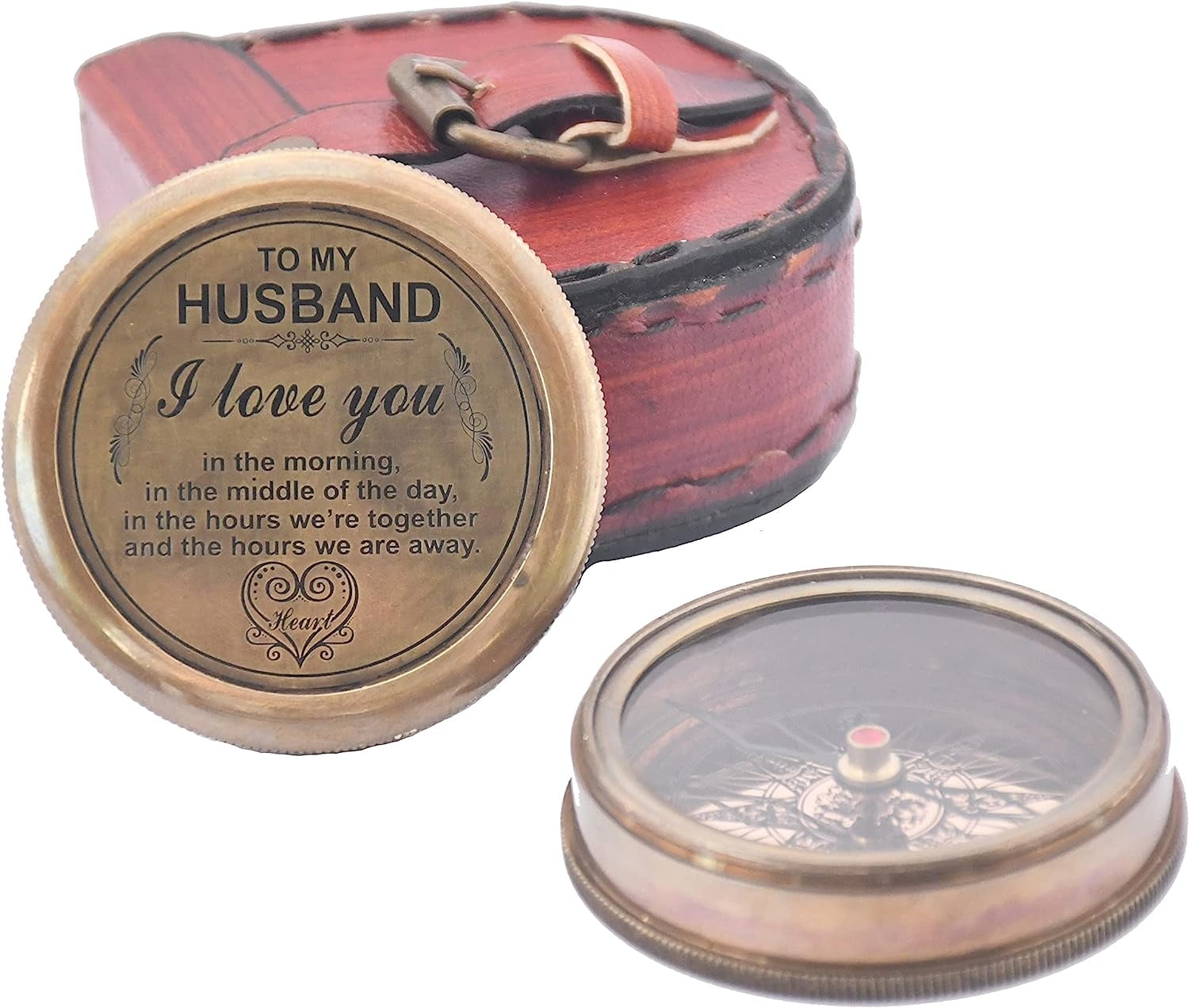 Engraved Compass, to My Husband I Love You, Brass Compass Engraved ...