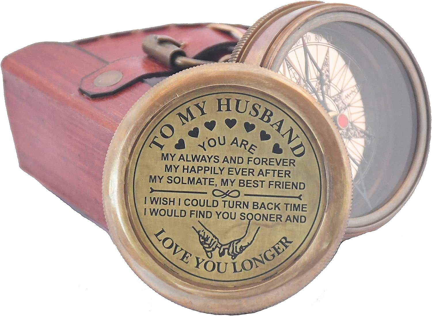 Engraved Compass, to My Husband I Love You, Brass Compass Engraved ...