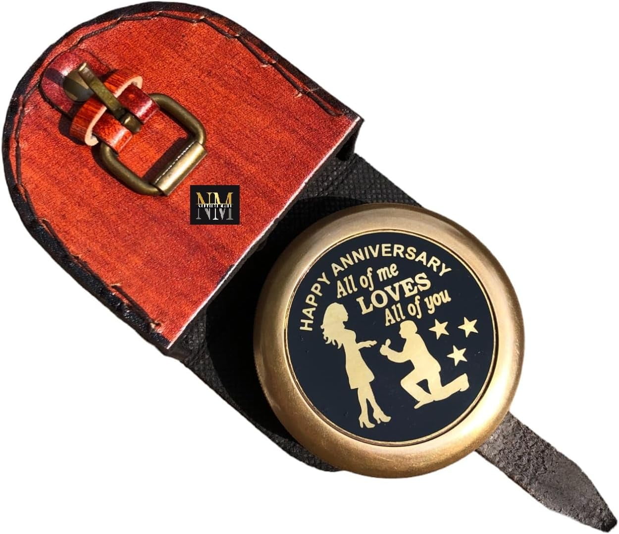 Engraved Compass Quote Happy Anniversary All of Me Loves All of You ...