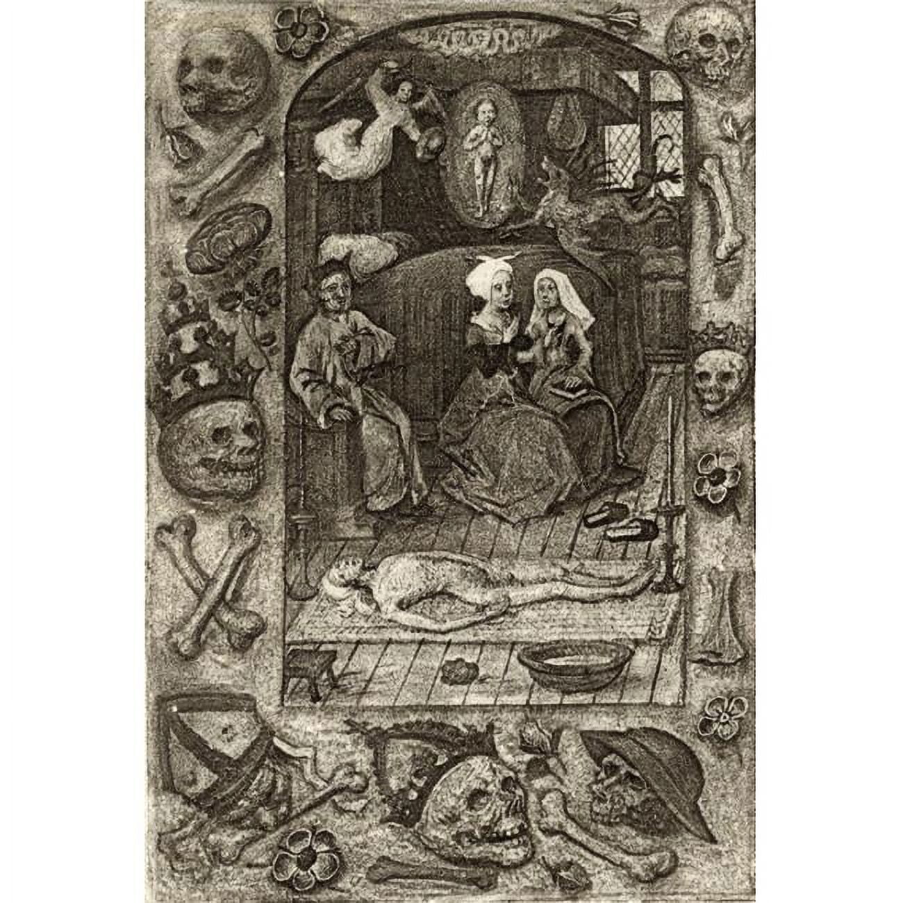 Engraved Facsimile of An Illumination To The Prayers for The Dead In A ...