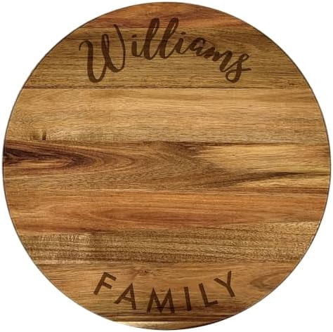 Engraved Family Name Script Personalized Lazy Susan, 16" Rotating Tray ...