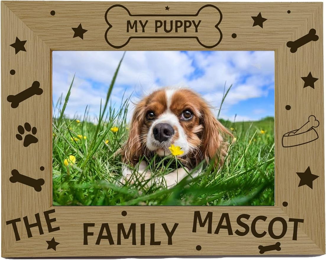 Engraved Frame Dog Picture Photo Frames Memorial Natural Fits 4x6inch ...