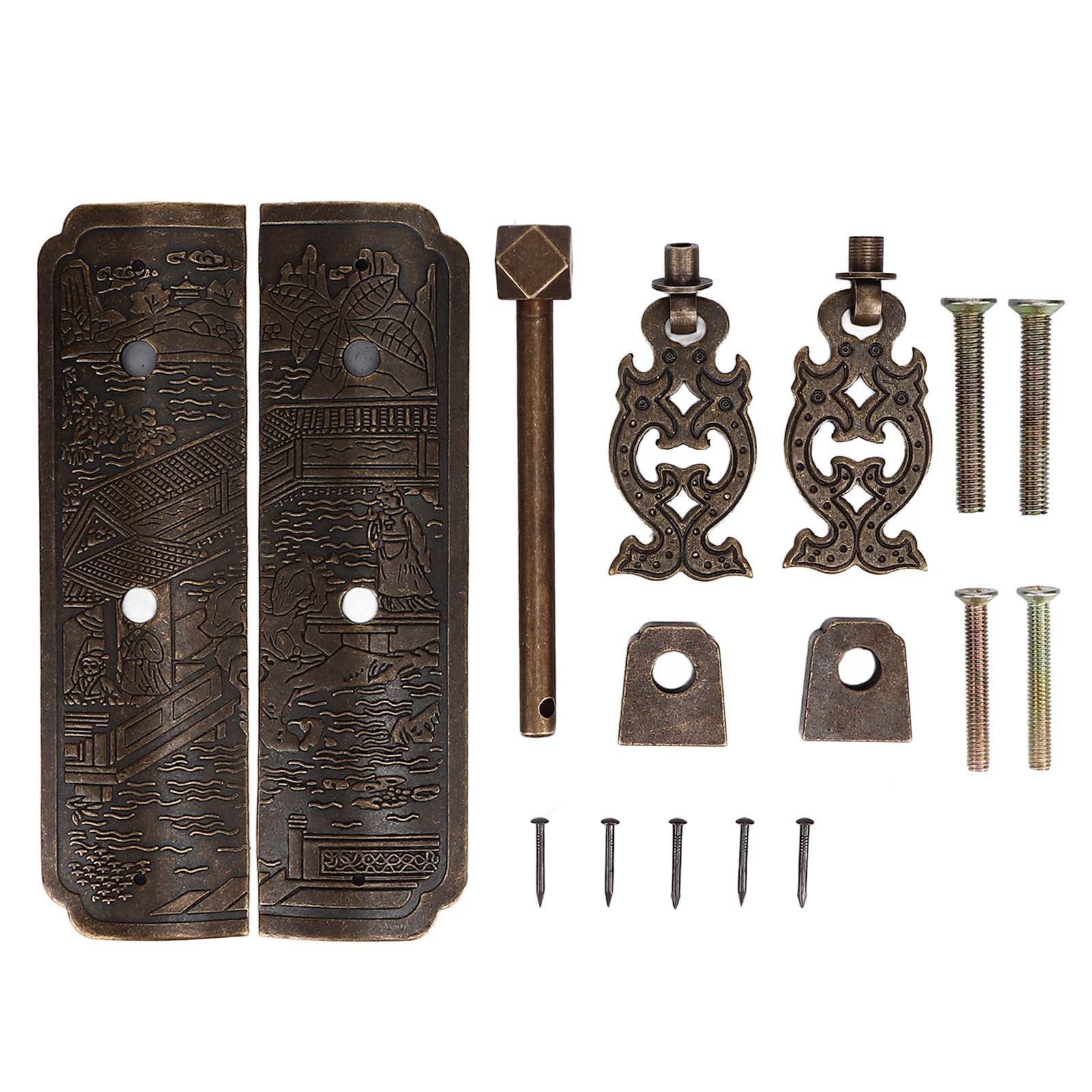 Engraved High Hardness Brass Drawer Pulls - Antique Style Cabinet ...