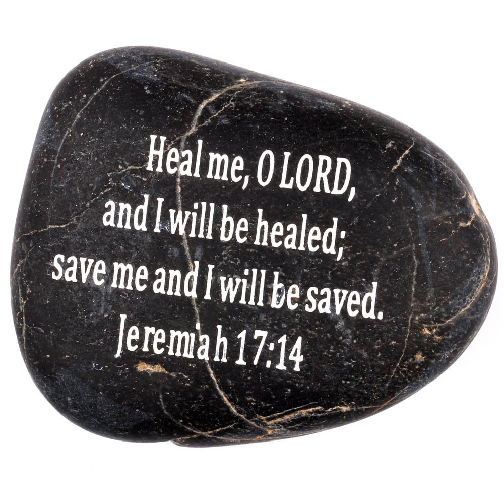 Engraved Inspirational Scripture Biblical Black Stones Collection ...