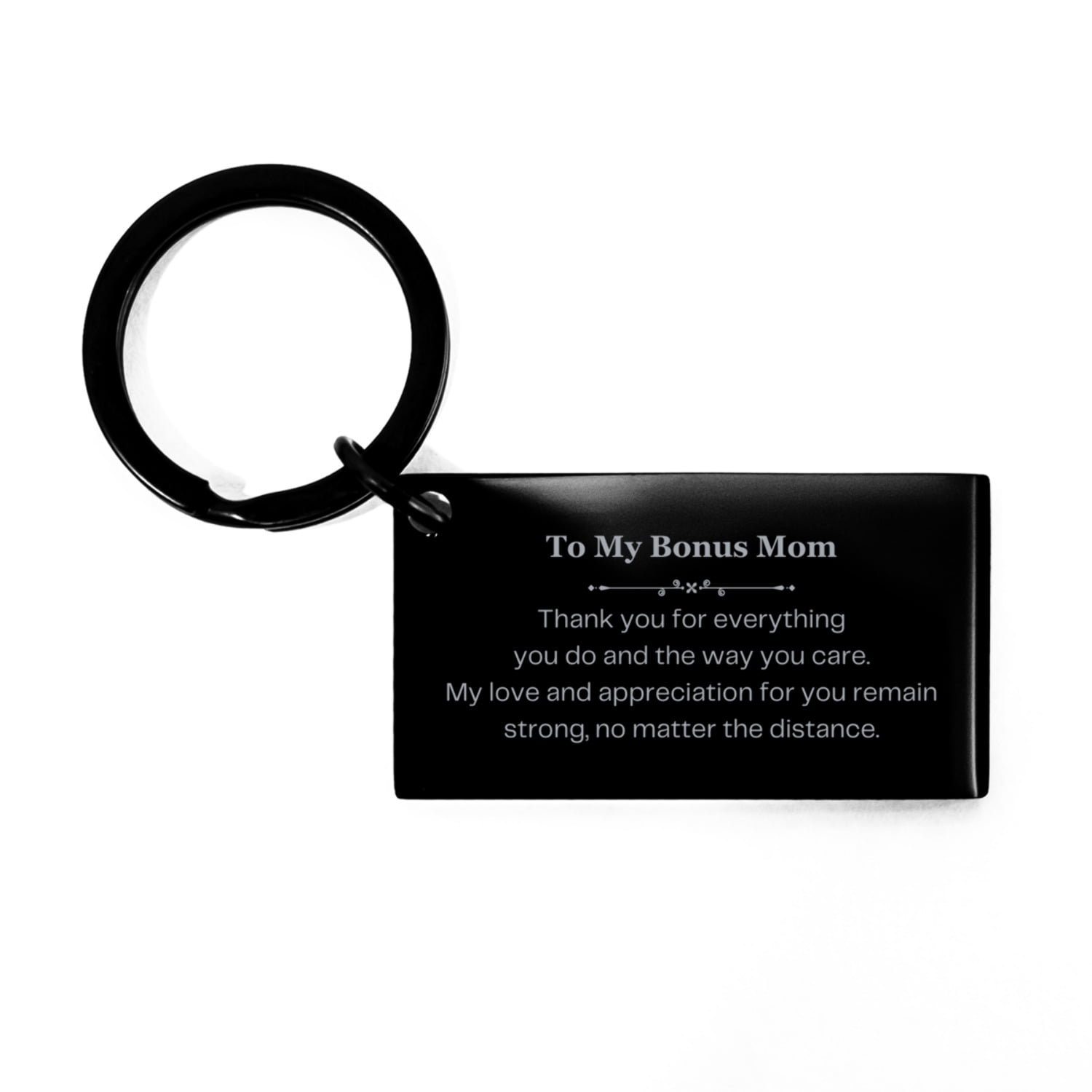 Engraved Keychain for a Special Bonus Mom - My Love and Appreciation ...
