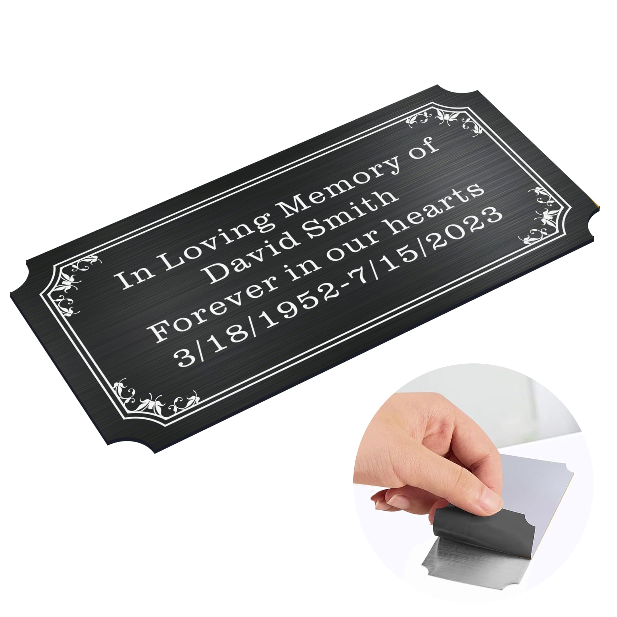 Engraved Metal Name Plate Personalized Memorial Plaques for Doors Urns ...
