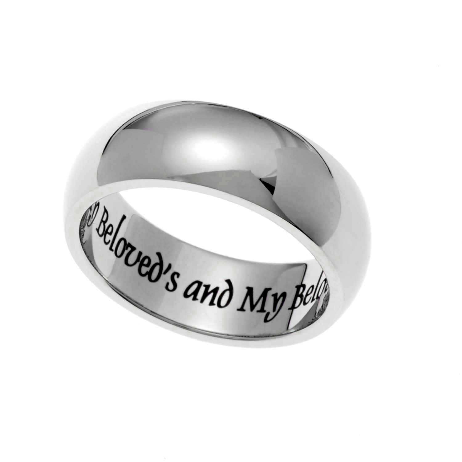 Engraved "My Beloved" Stainless Steel Promise Ring size 5 - Walmart.com