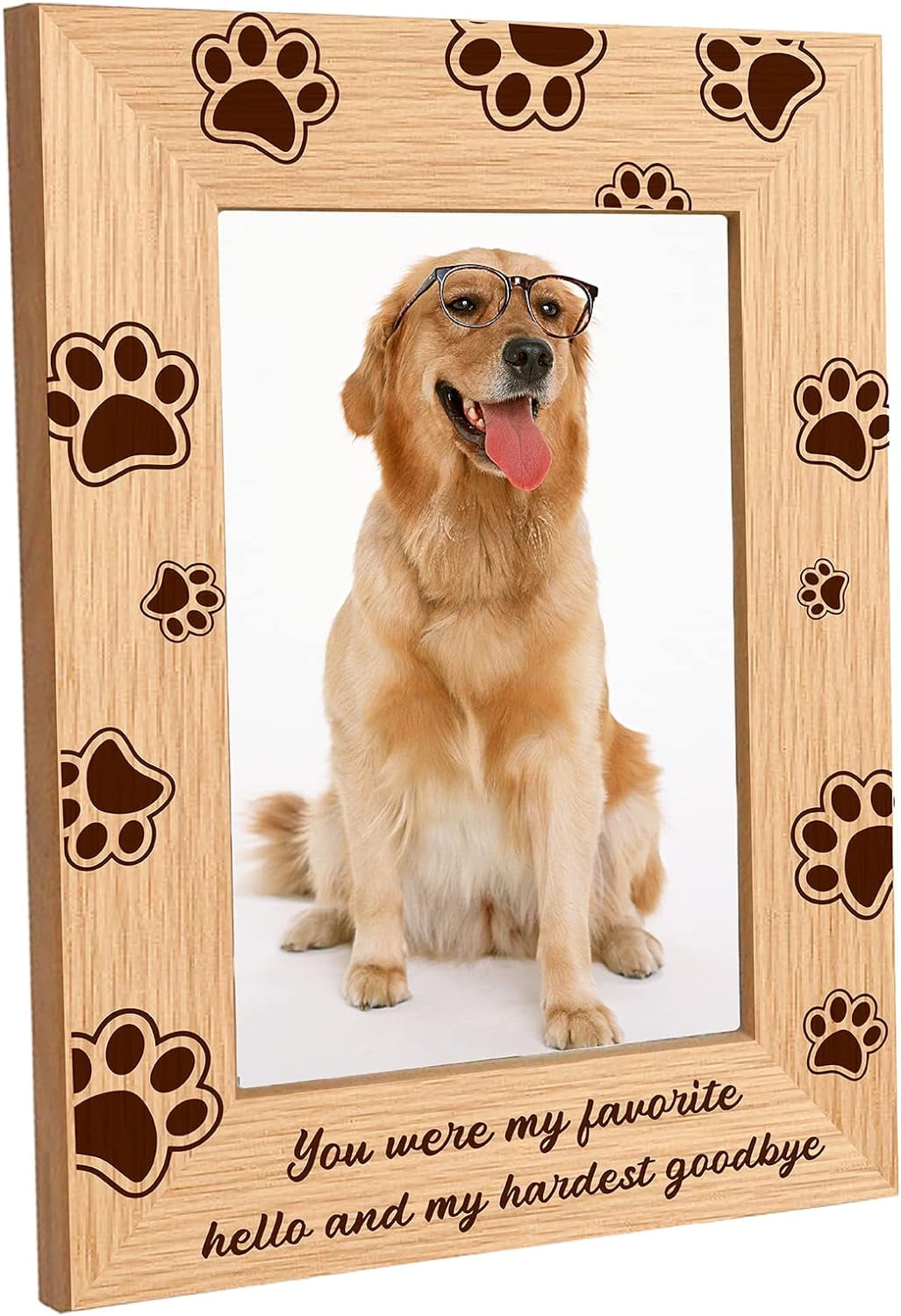 Engraved Natural Wood Picture Frame You were My Favorite Hello and My ...