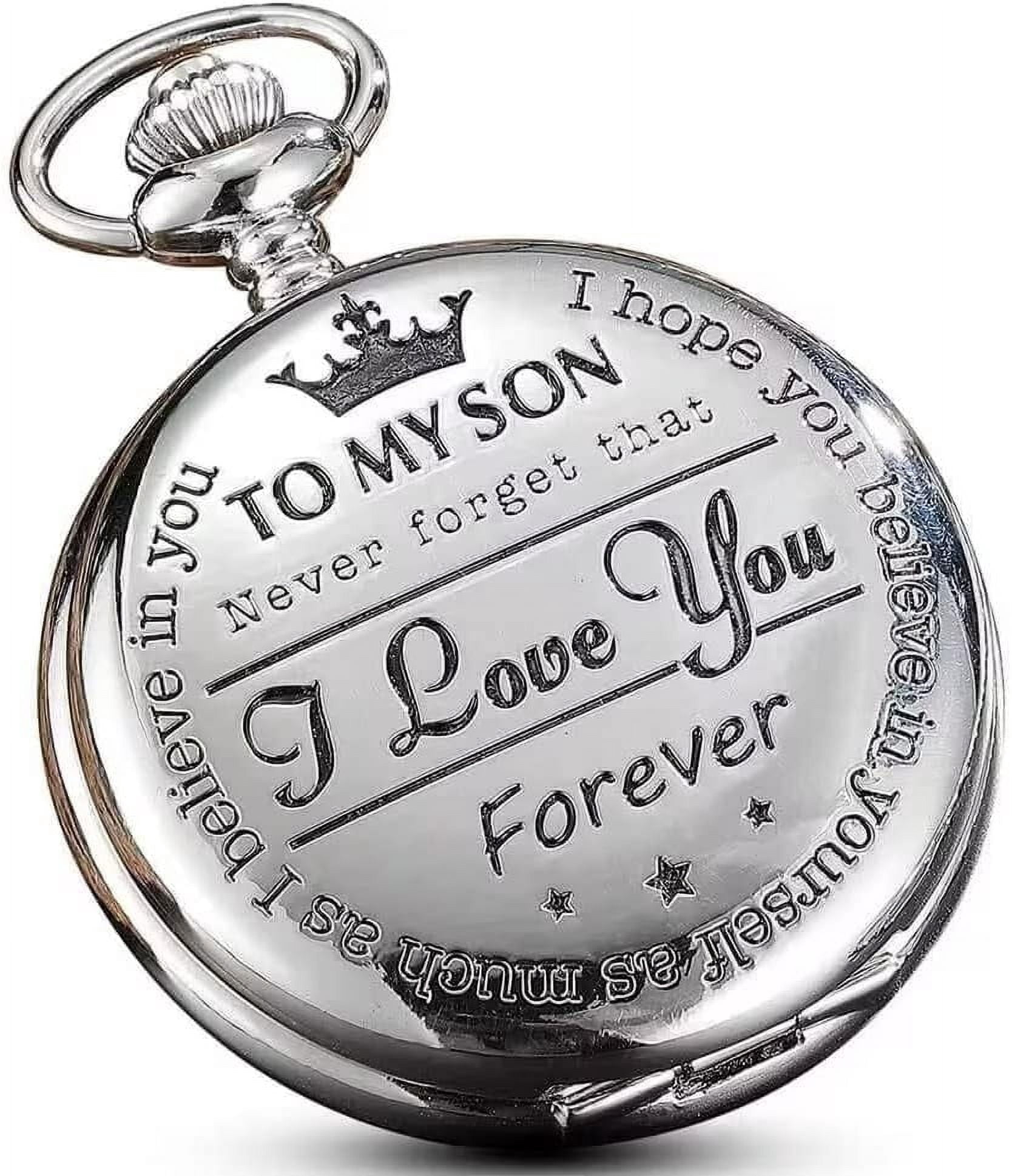 Engraved Pocket Watch To Son I Love You Gifts From A Mom Dad Birthday ...