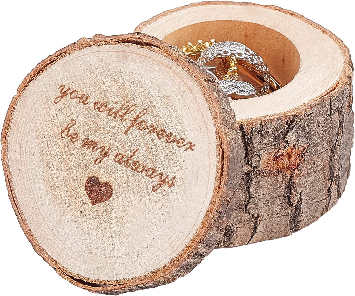 Engraved Proposal Wedding Ring Box Wooden Ring Holder Rustic Shabby ...