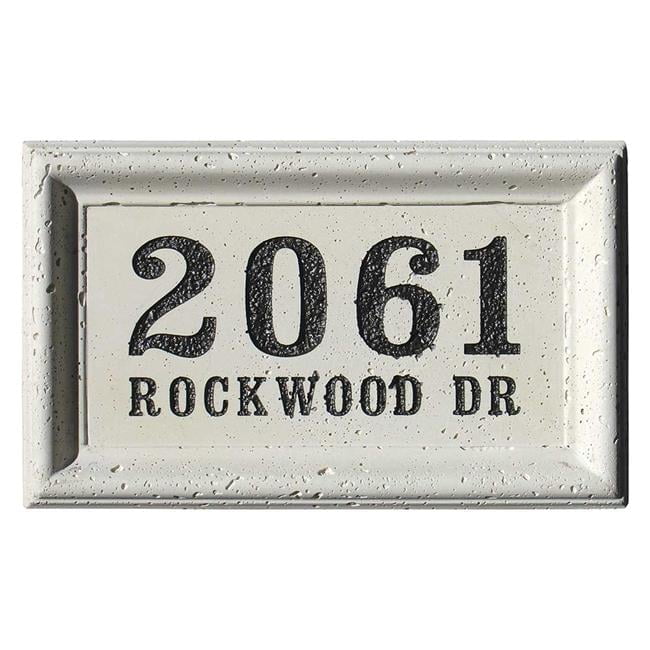 Engraved Rectangle Cast Concrete Address Block in Cream Color - Walmart.com