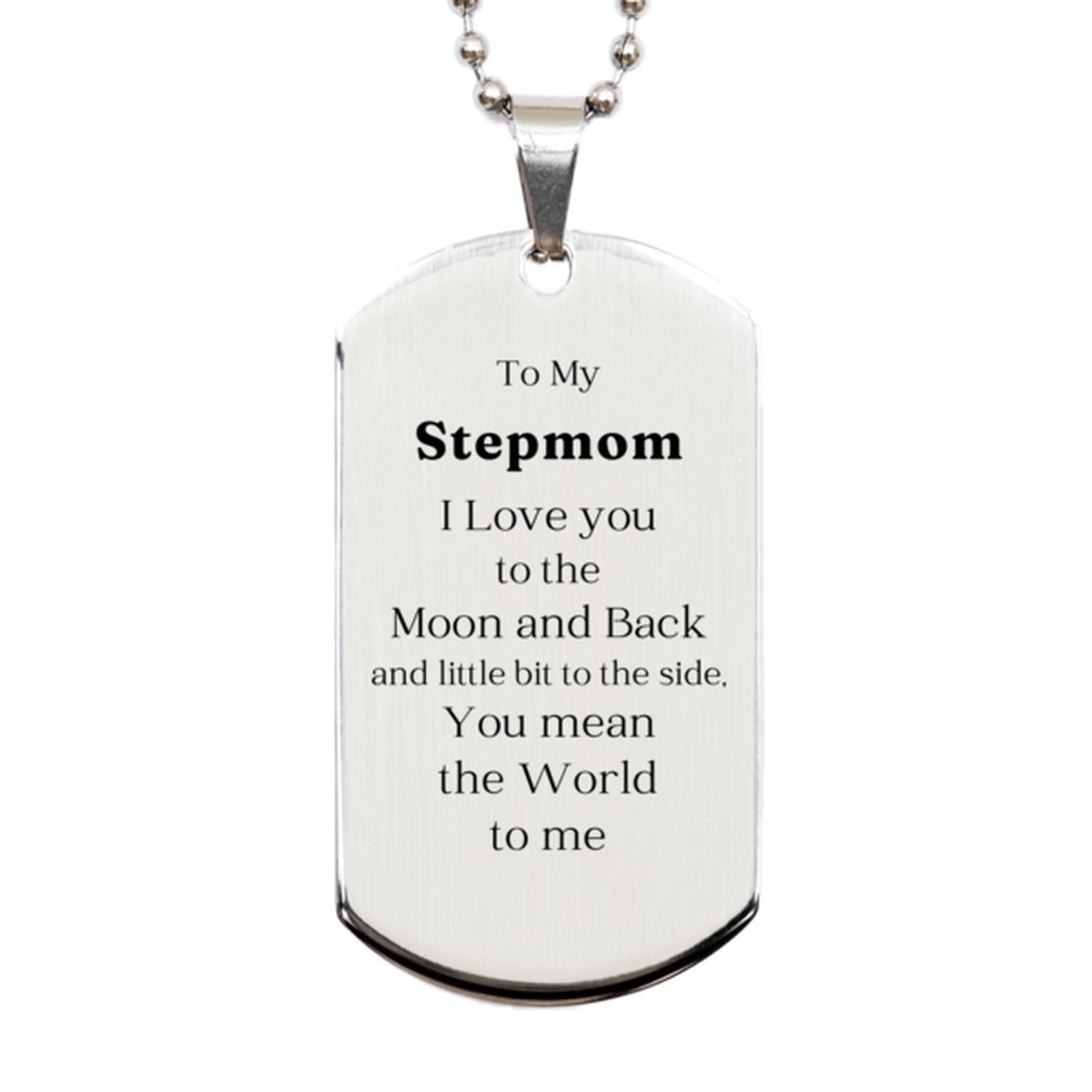 Engraved Silver Dog Tag Stepmom Gift To My Special Step Mom I Love You ...