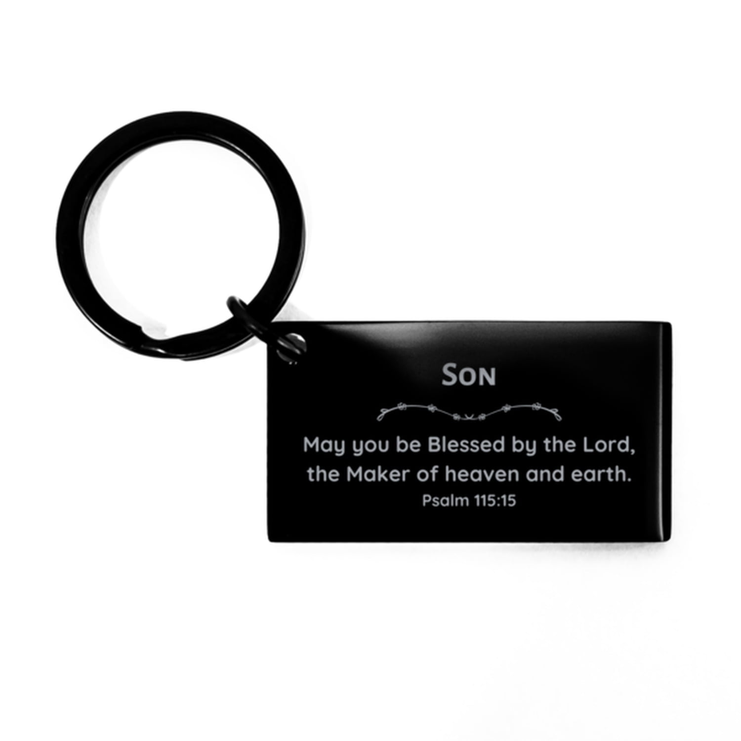 Engraved Son Keychain Gods Blessings Graduation Gift for Him Bible ...