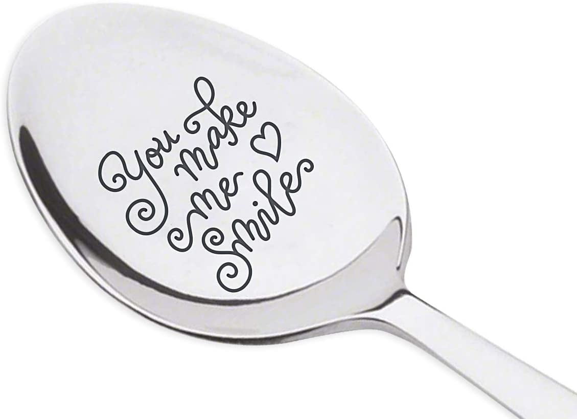 Engraved Spoon Gift | You Make Me Smile | Gift For Couple/Girlfriend ...