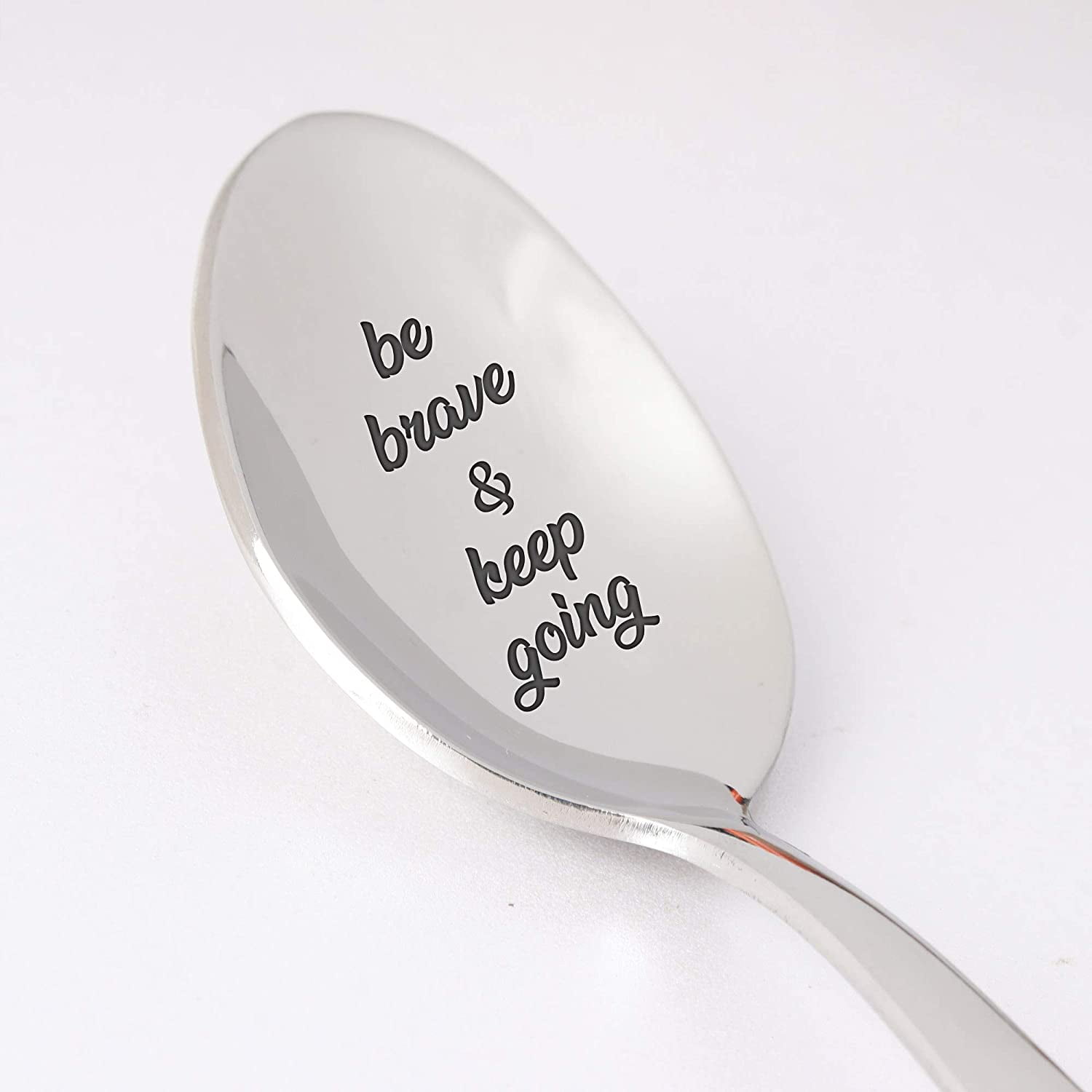 Engraved Spoon - Inspirational Gift for Men Women | Be Brave Keep Going ...