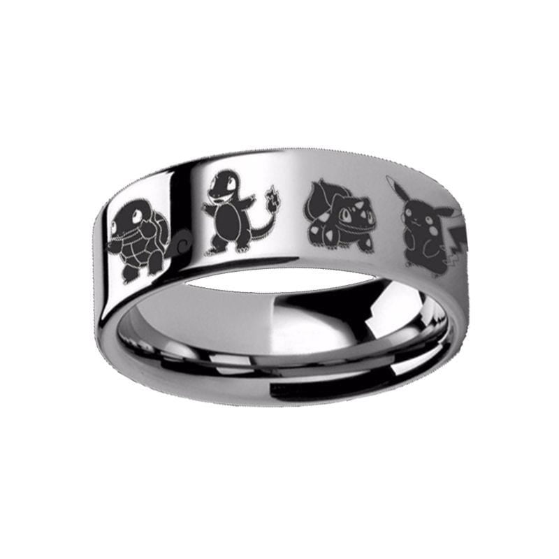 Engraved Starter Pokemon Pikachu Charmander Squirtle Bulbasaur Tungsten ...