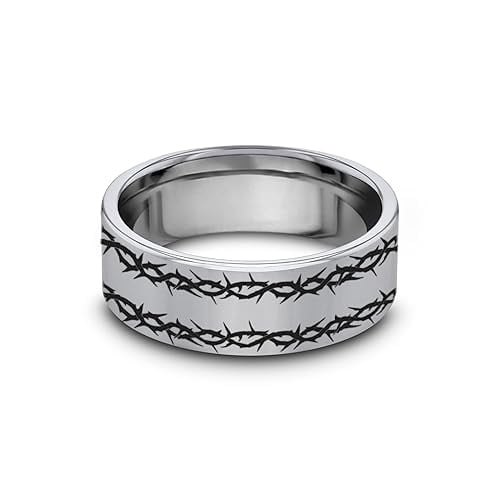 Engraved Thorns Ring Crown of Thorns Promise Ring Jesus Christ Wedding ...