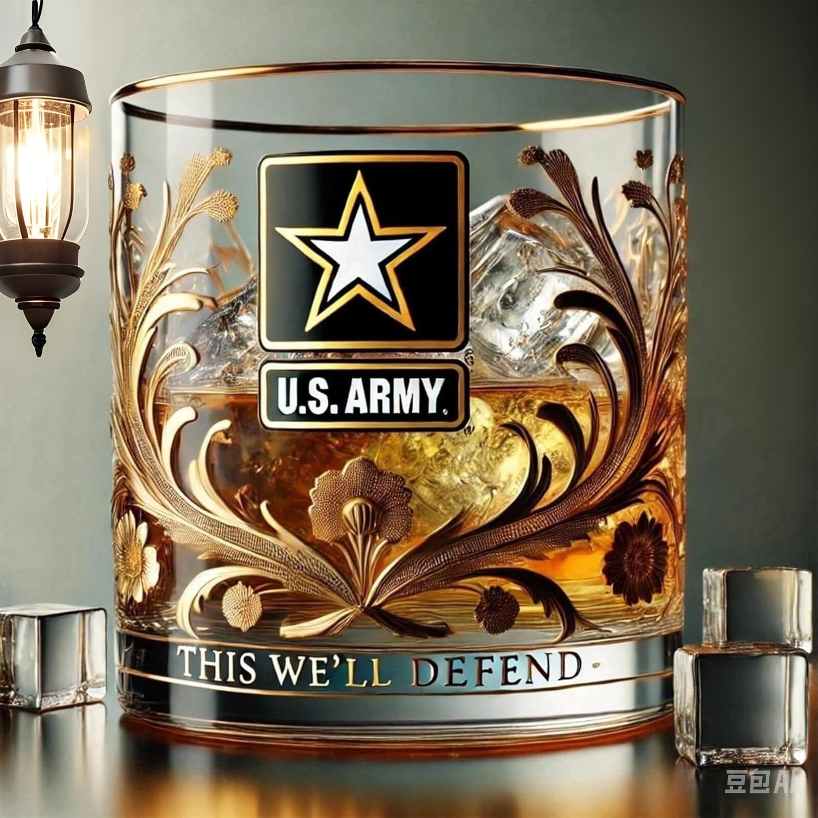 Engraved Veteran Tribute Glass 10oz Whiskey Glass with Gold Accent ...