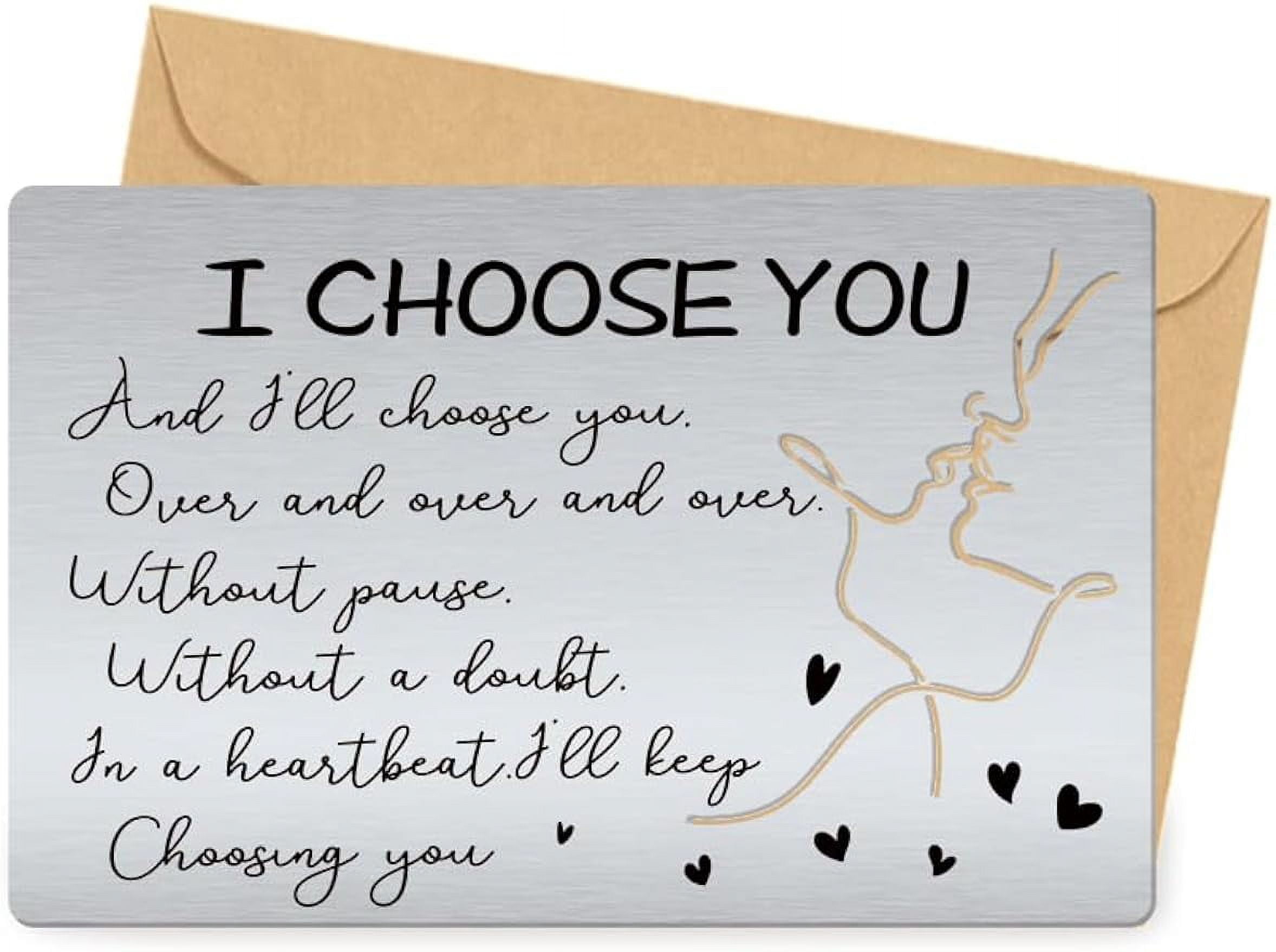 Engraved Wallet Card Insert I Choose You Wallet Inserts Anniversary ...