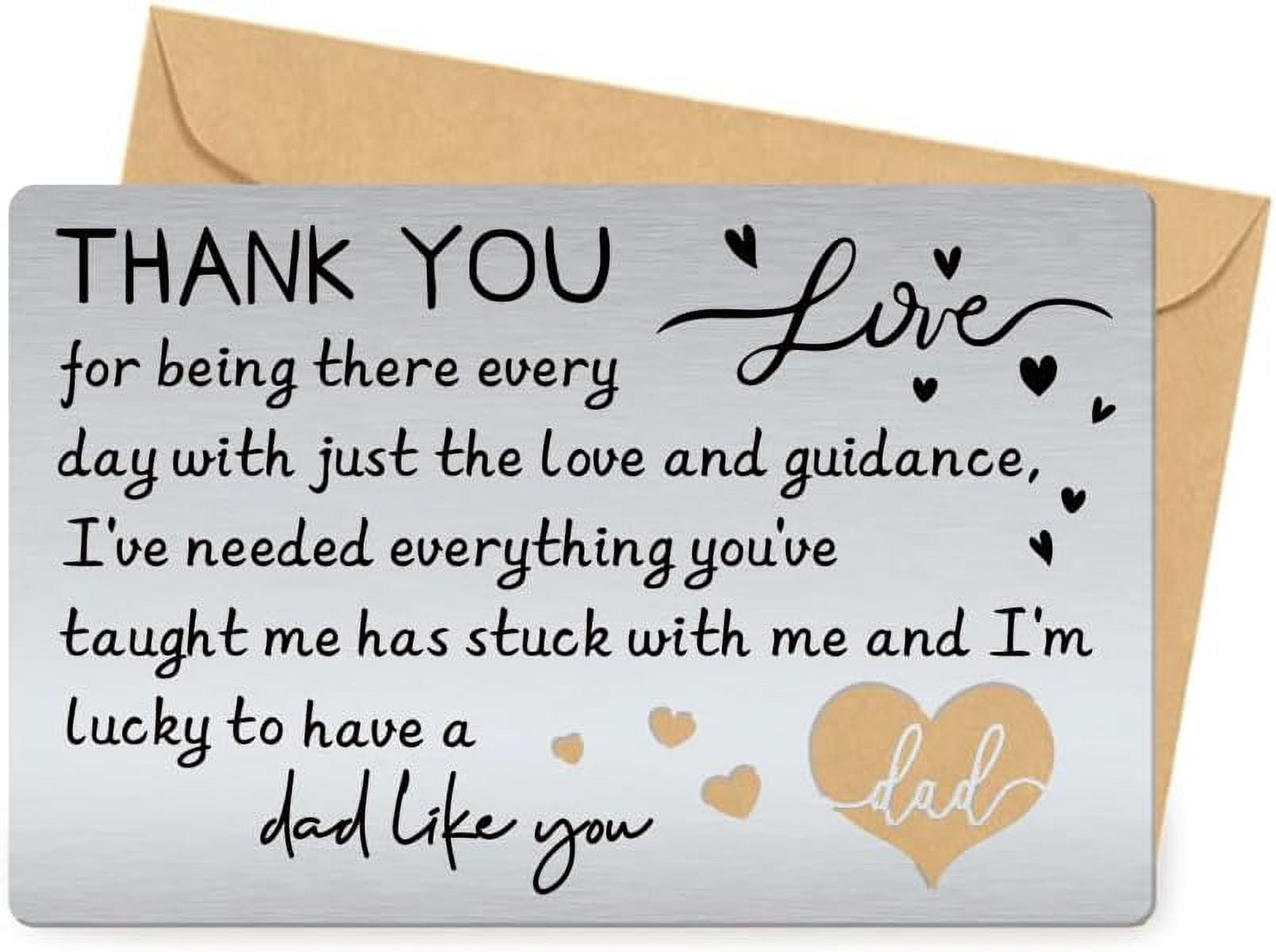 Engraved Wallet Card Insert Thank You Wallet Insert Steel Cards Dad ...