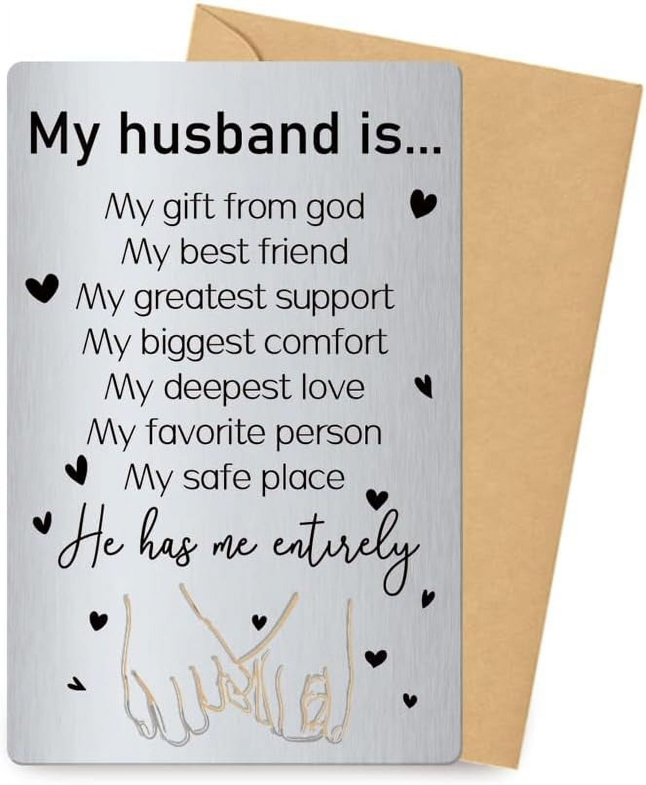 Engraved Wallet Card Insert To Husband Wallet Insert Anniversary Steel ...