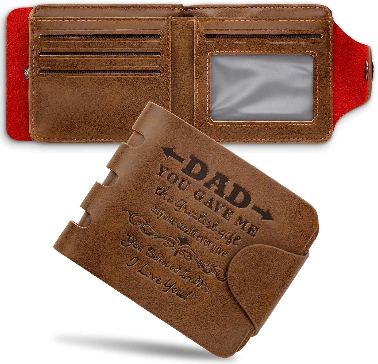 Engraved Wallet Gift for Dad Card and Cash Holder Dad Purse Faux ...