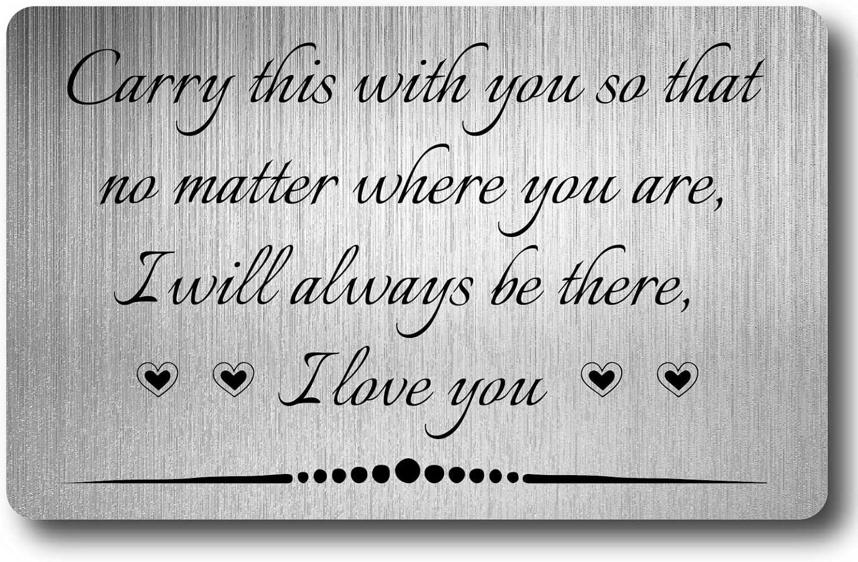 Engraved Wallet Insert I Love You Metal Wallet Card Insert Mini Love ...