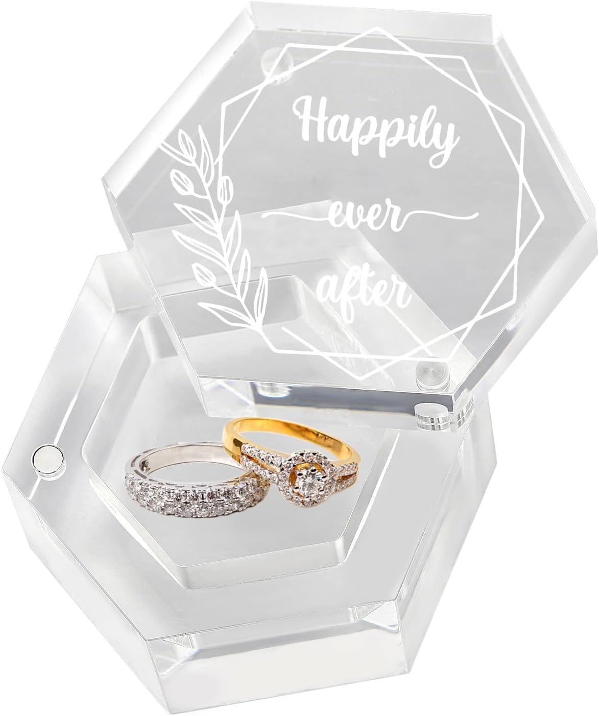 Engraved Wedding Ring Boxes for Ceremony Acrylic Ring Bearer Box for ...