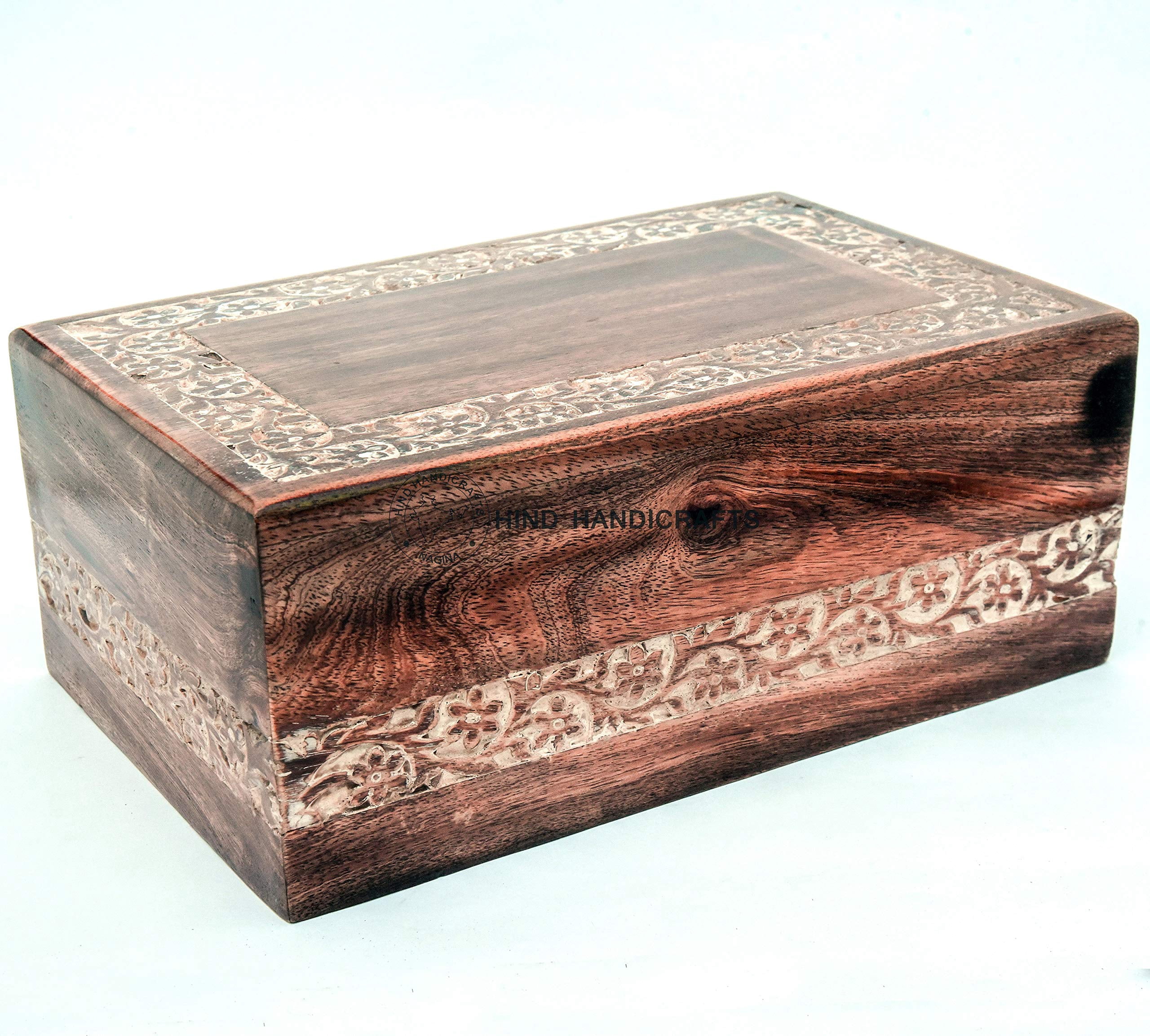 Engraved Wooden Box Funeral Cremation Urns for Human Ashes Adult Large ...