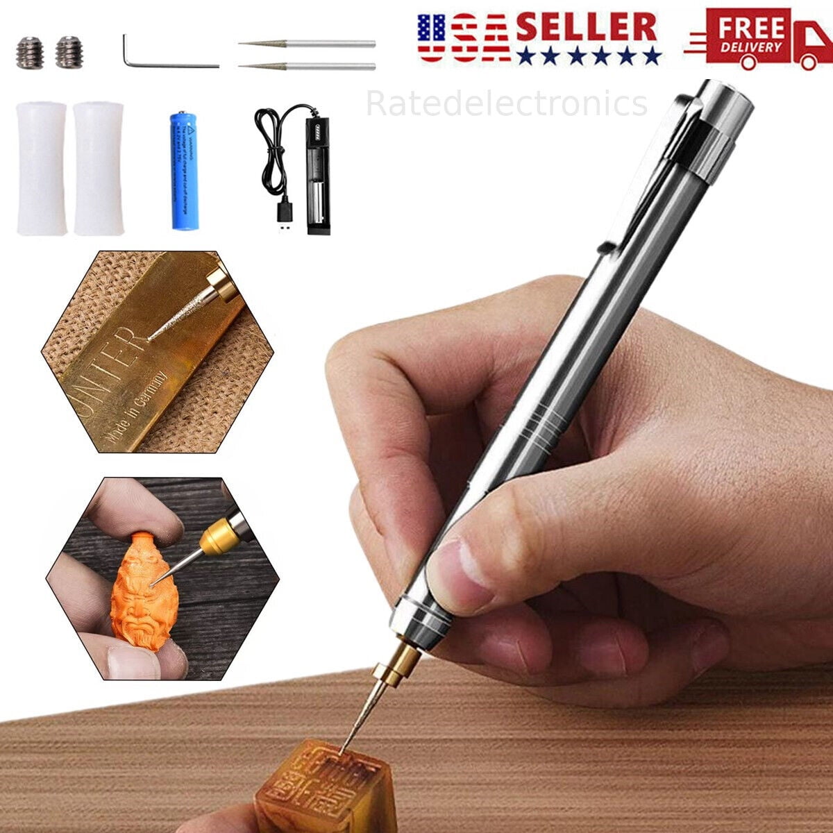 Engraver Pen 35000R/M Electric Engraving Tool Kit for Jewelry Wood ...