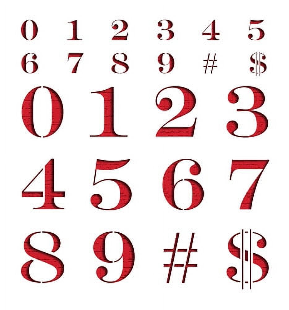 Engraver's Stencil Number Set 3674 by Designer Stencils - Walmart.com