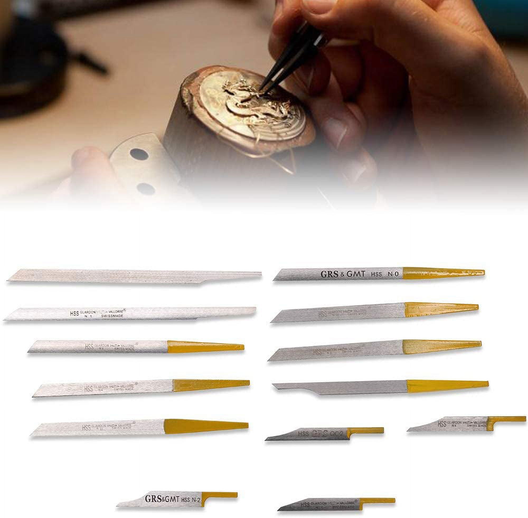 Engraving Cutting Bits Kit, 13Pcs Engraving Knife Jewelry Engraver ...