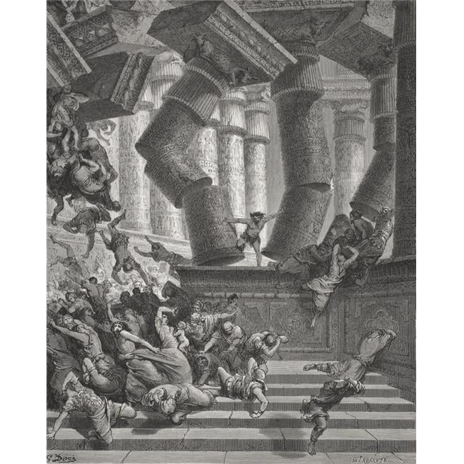 Engraving From The The Dore Bible Illustrating Judges XVI 28 To 30 ...