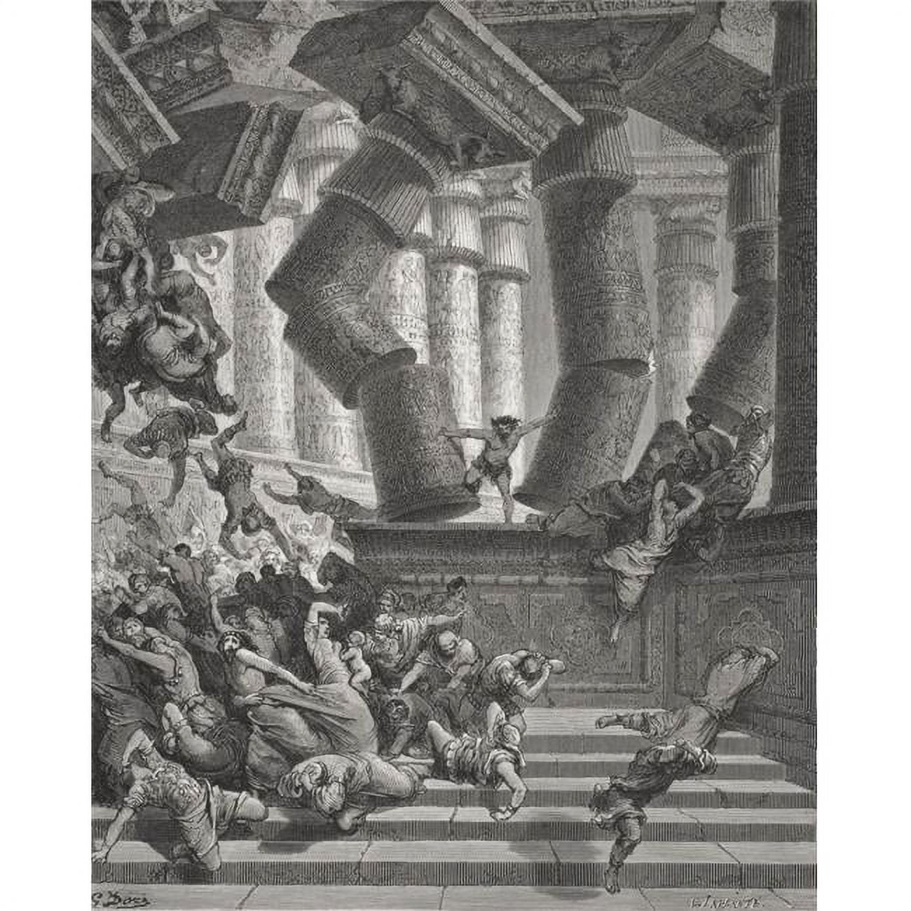 Engraving From The The Dore Bible Illustrating Judges XVI 28 To 30 ...
