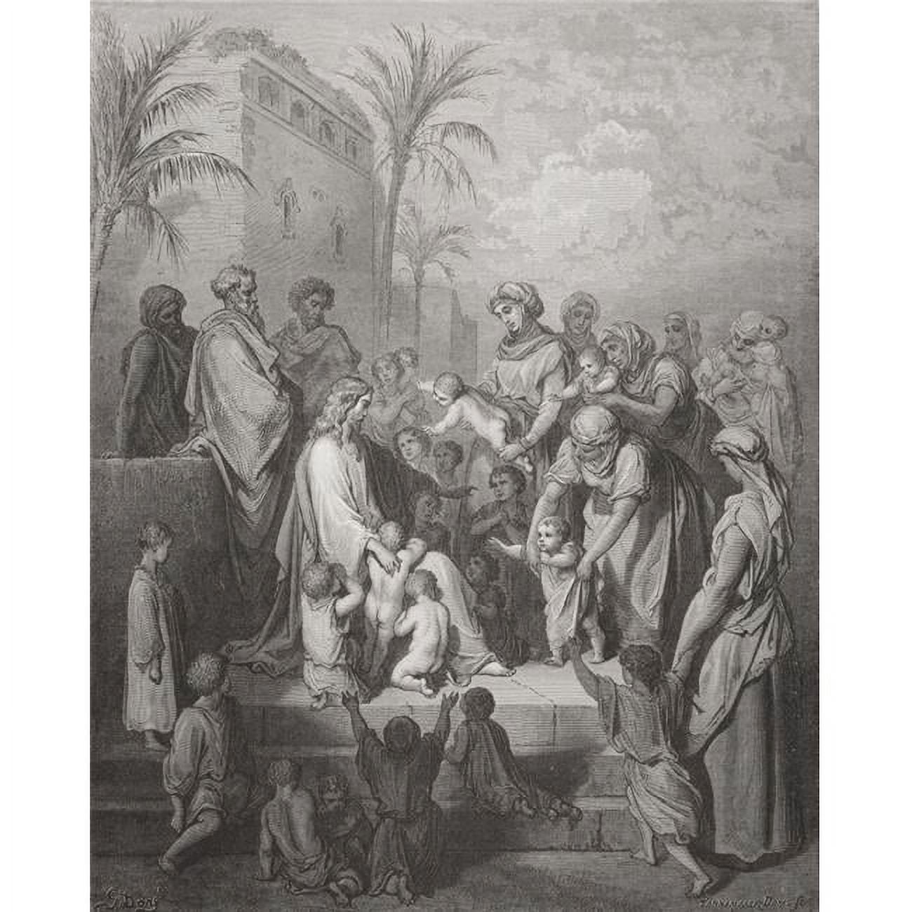 Engraving From The Dore Bible Illustrating Mark X 13 To 16 Jesus ...