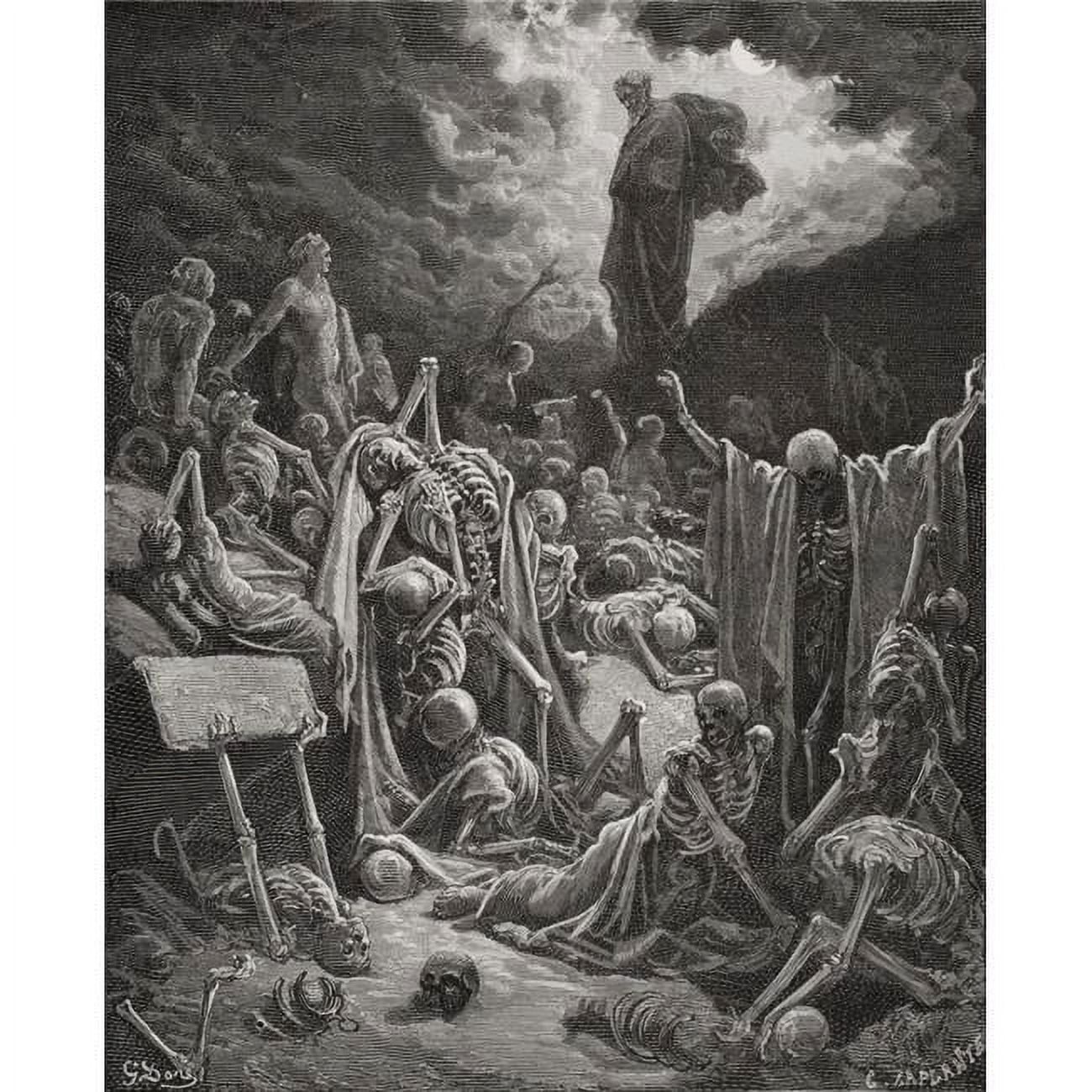 Engraving From The Dore Bible Illustrating Ezekiel Xxxvii 1 & 2 The ...