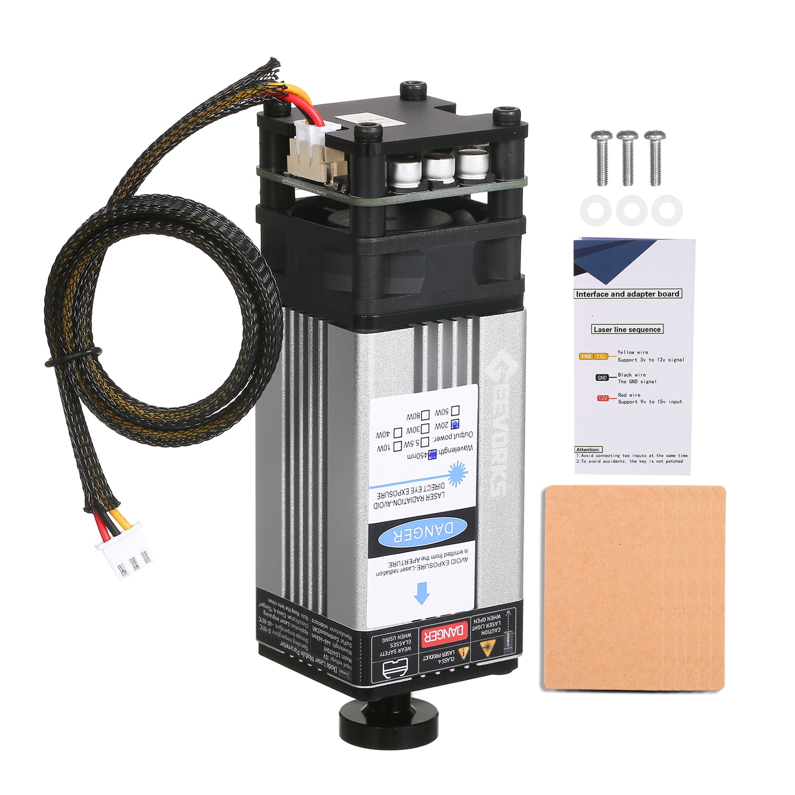 Engraving Module, Router Leather Wood 20w 450nm Head Adjustable Adben Laoshe Precision En ...