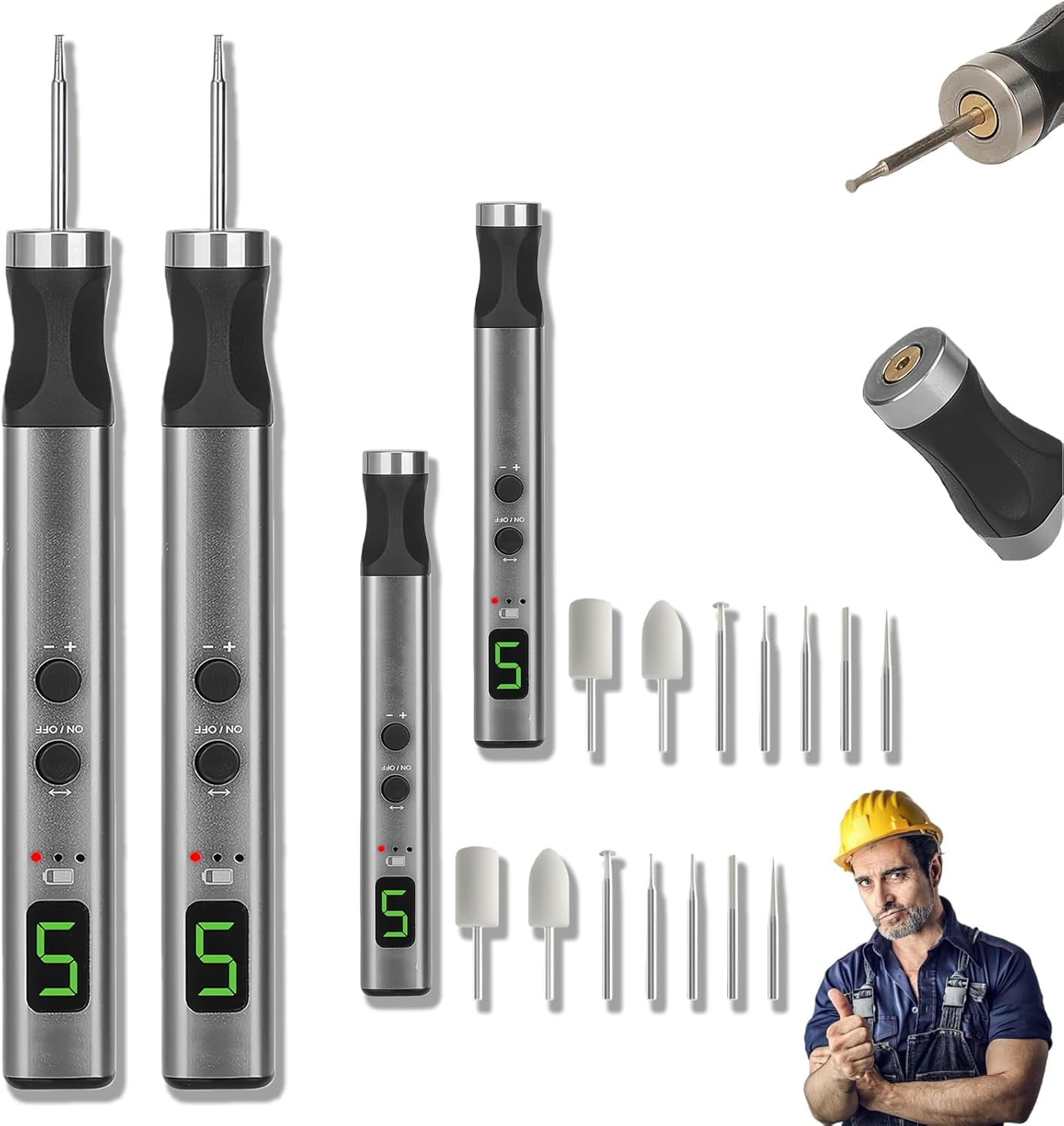 Engraving Pen - with 7 Interchangeable Heads, Electric Mini Engraving ...