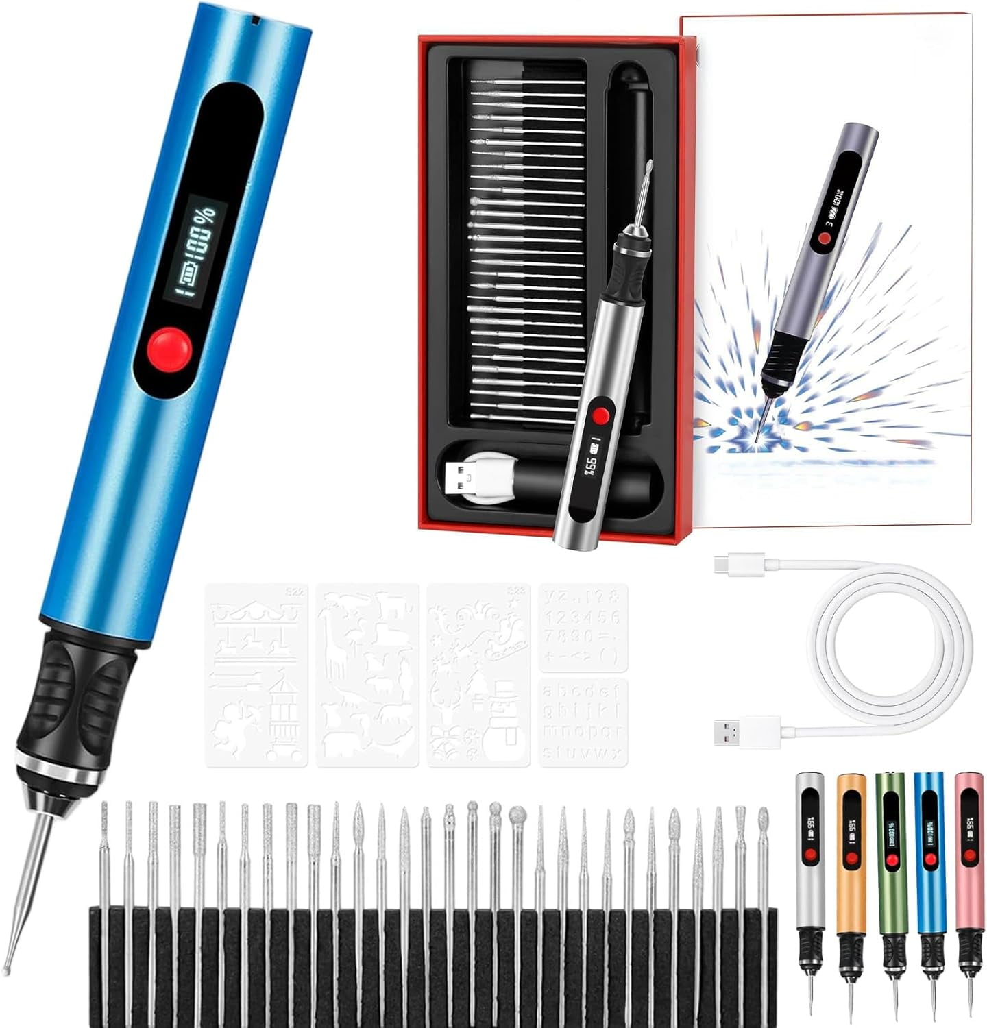 Engraving Pen for All Materials, Rotary Electric Engraver Tool Cordless ...