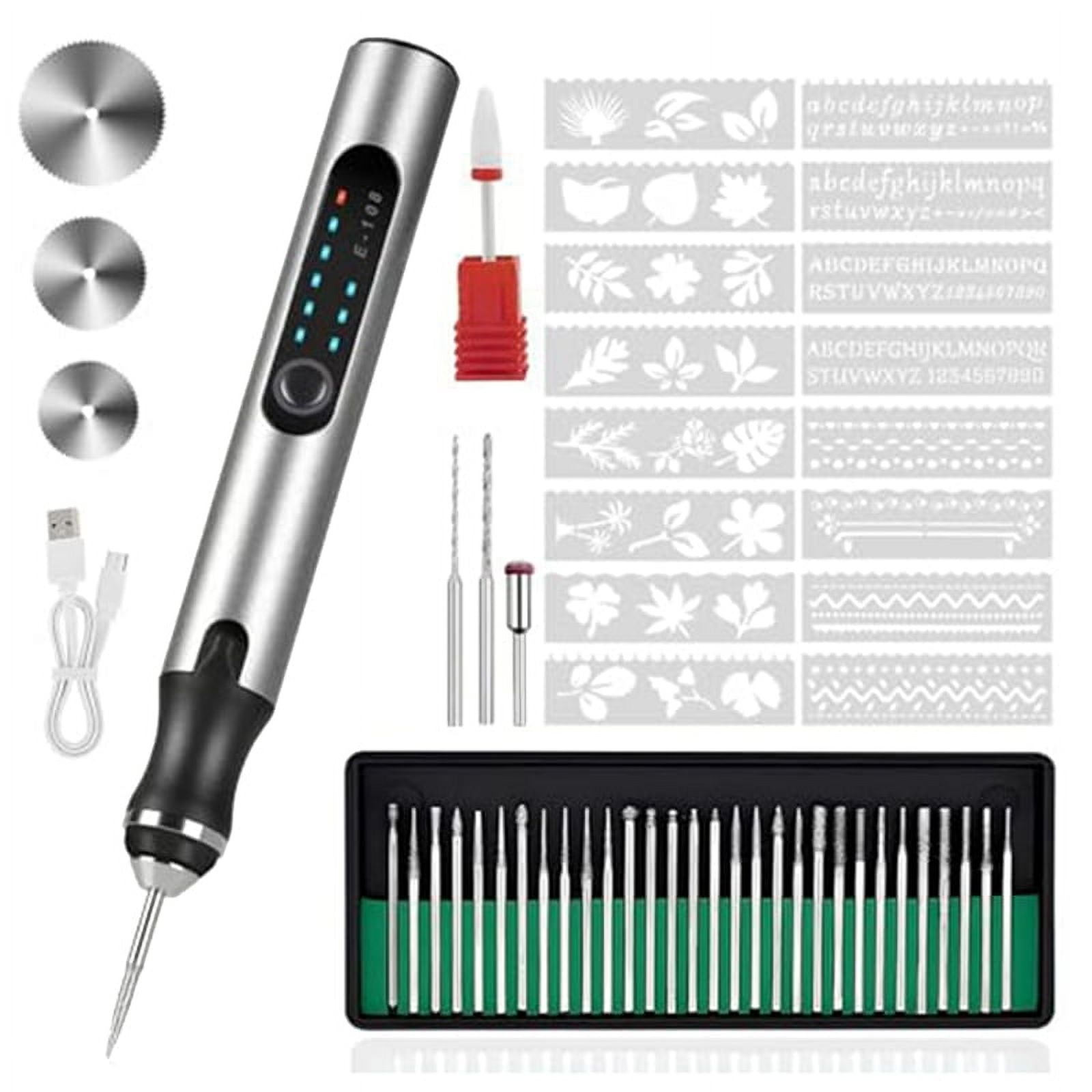 Engraving Pen with 37 Bits, USB Rechargeable Cordless- Engraving Tool ...