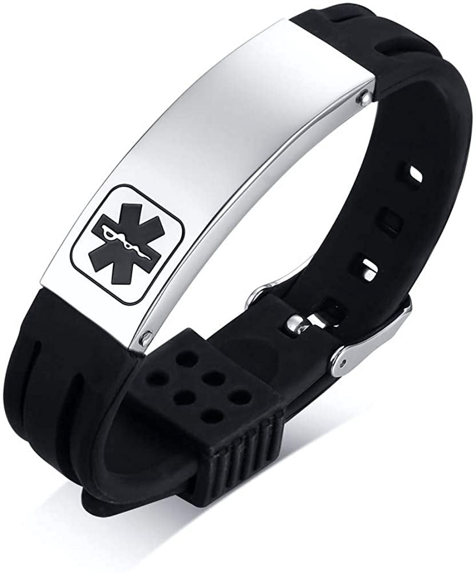 Engraving Silicone Medical Alert Medical SOS for Men Boy - Walmart.com