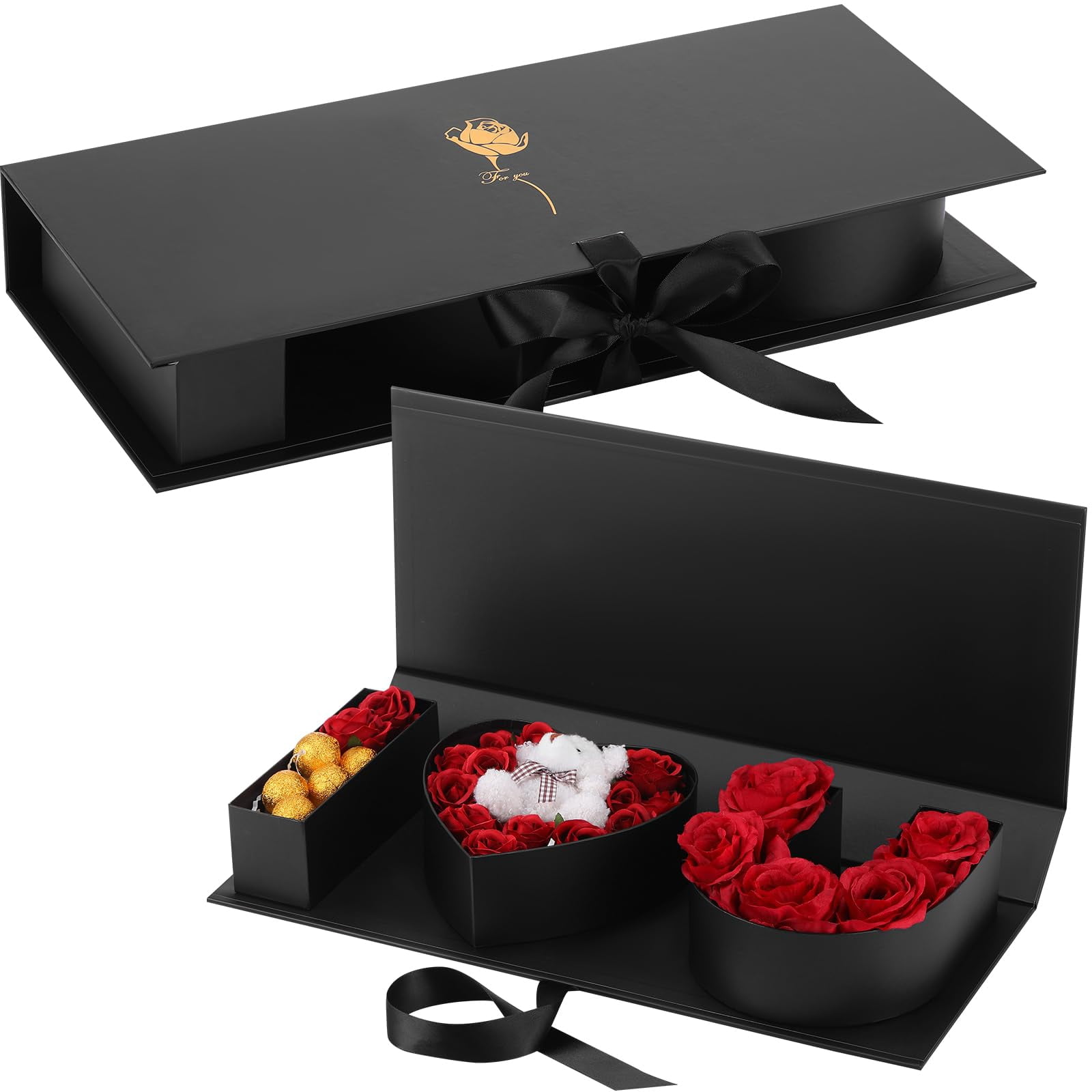 Engrowtic 2 Pack I Love You Floral Box with Lids “i Love U” Day Boxes ...
