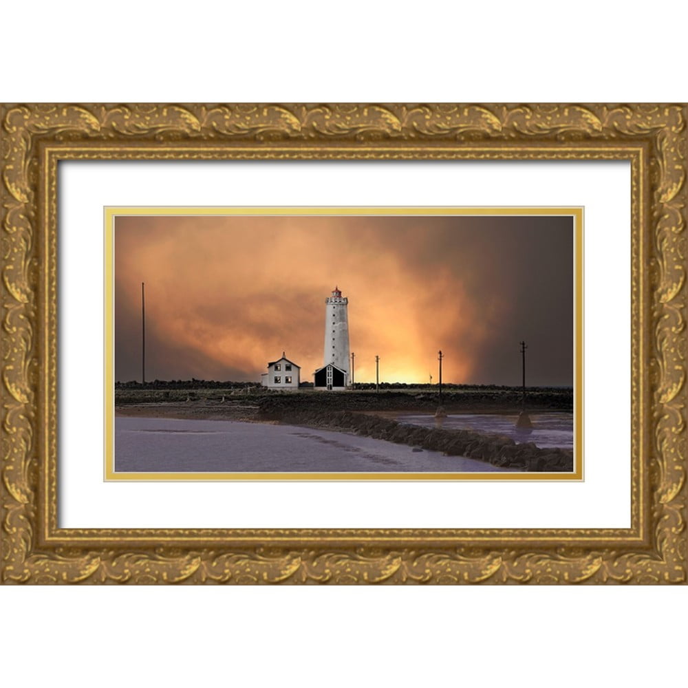 Engstrom, Erik 18x12 Gold Ornate Wood Framed with Double Matting Museum ...