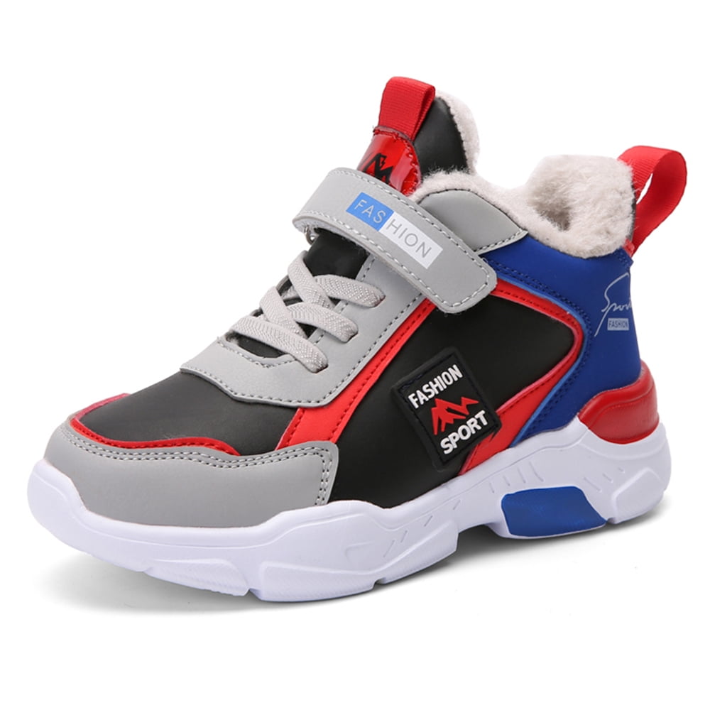 Engtoy kids shoes non slip warm shoes middle top outdoor Boys red ...