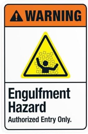 Engulfment Hazard Authorized Entry Only Warning Sign, Do Not Enter ...